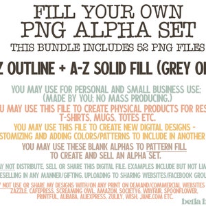 Stitched Alpha PNG, Fill Your Own Alpha, Faux Embroidered PNG Alphabet ...