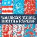Tie Dye Digital Paper, American Tie Dye Digital Paper, Red White and ...
