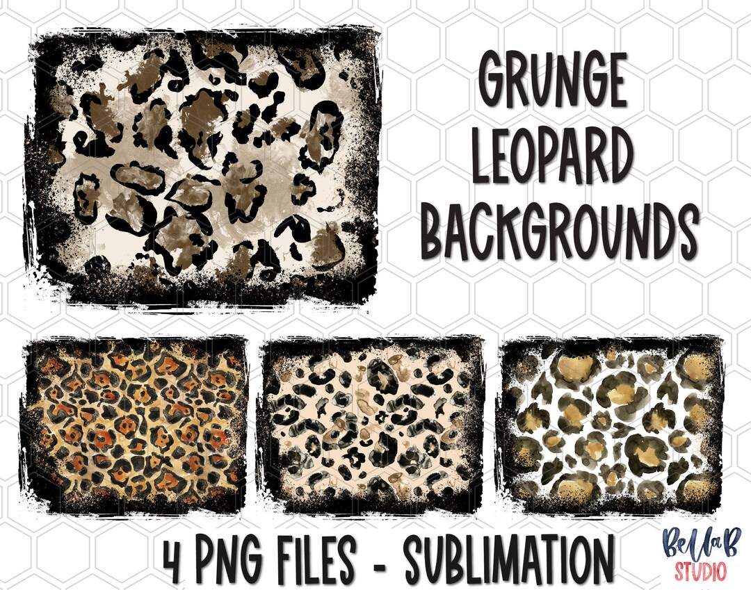 Cheetah Background PNG Bundle, Distressed Leopard Sublimation ...