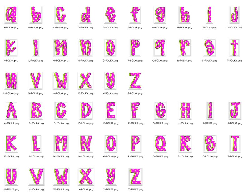 Neon Doodle Alpha PNG Bundle, Grunge, Fun Alpha PNG, Alphabet, Doodle ...