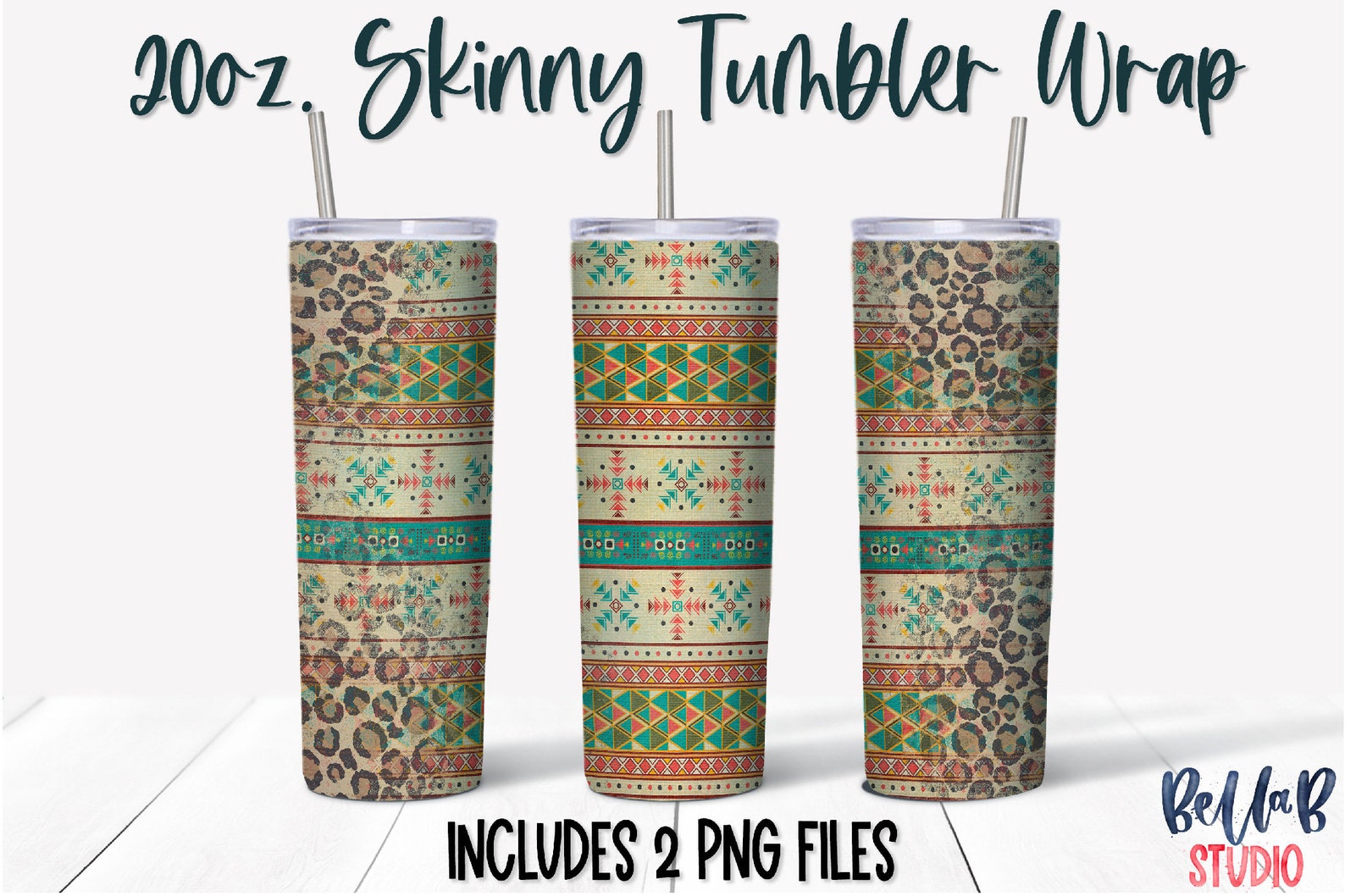 Tribal Aztec and Leopard 20 Oz Skinny Tumbler Design, Tribal, Aztec ...