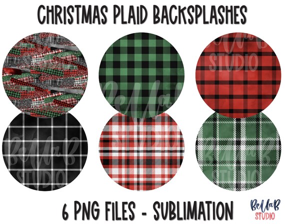 Christmas Backgrounds PNG Bundle Buffalo Plaid Backgrounds | Etsy