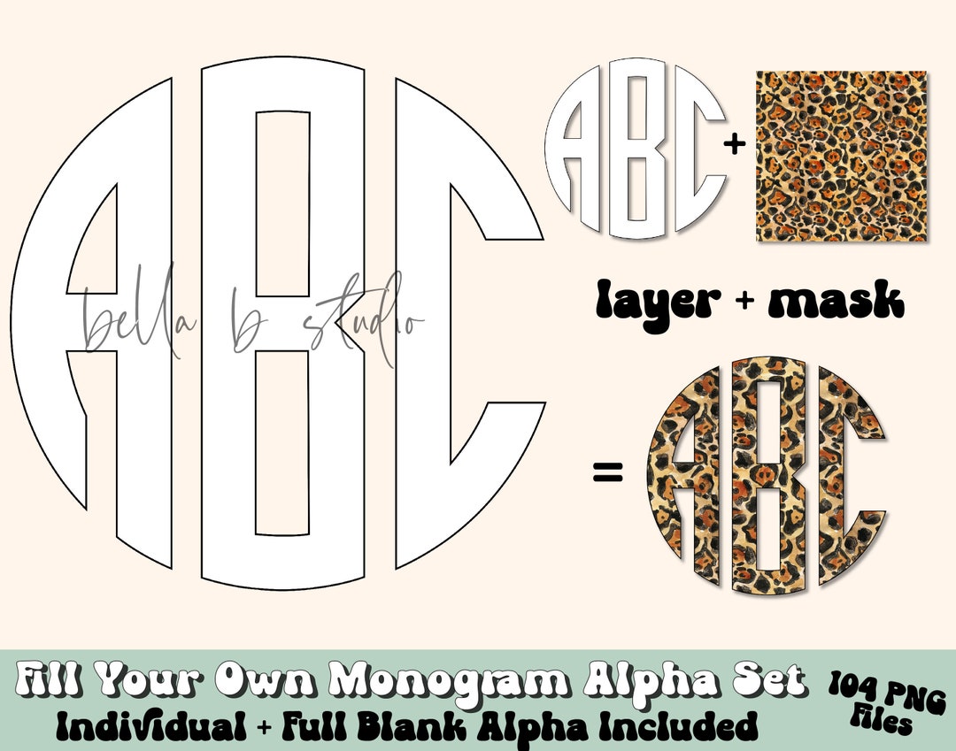 Fill Your Own Monogram Alpha Set, Doodle Monogram Alpha, Blank Monogram ...