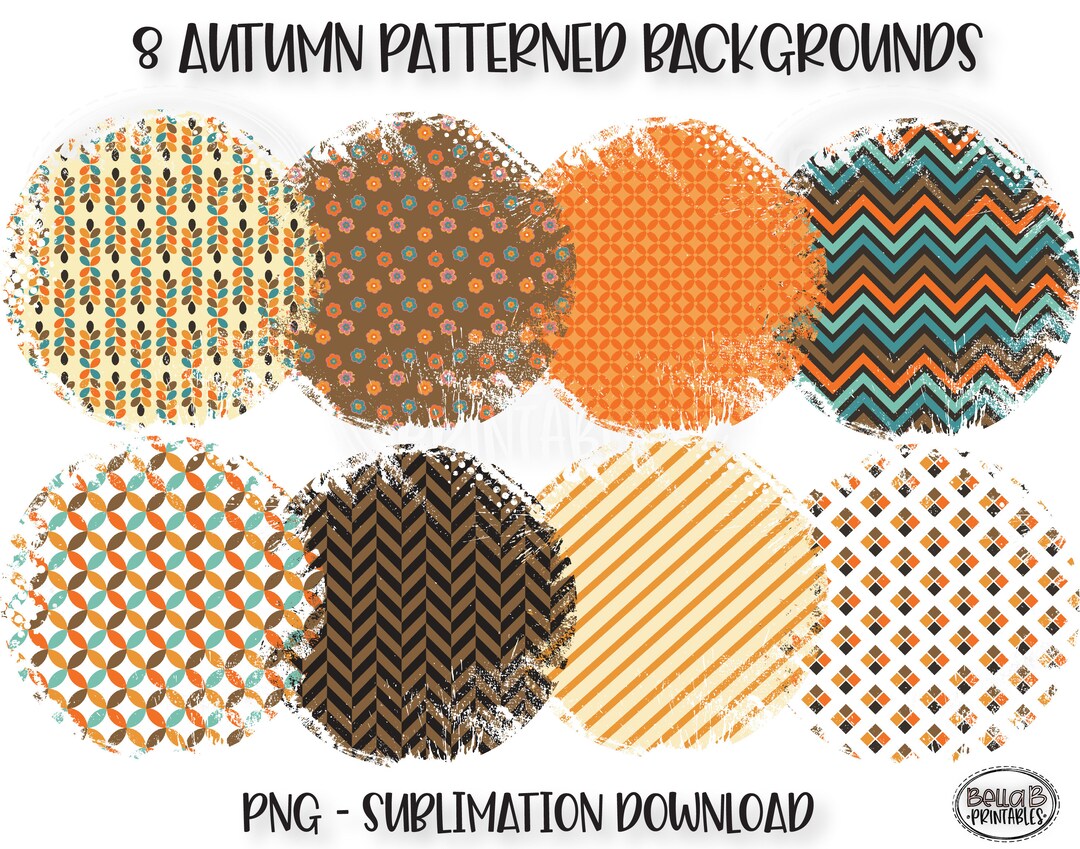 Autumn-fall PNG Sublimation Background Bundle, Sublimation Backsplash ...