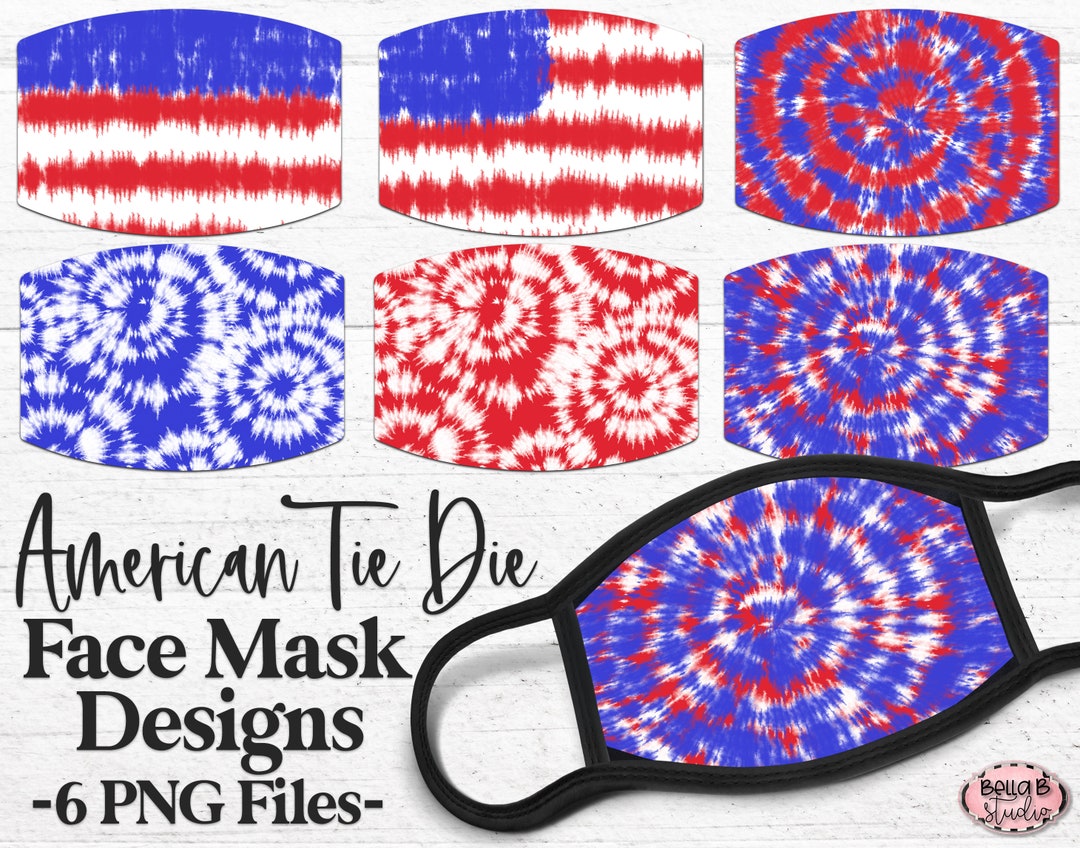 American Tie Dye Sublimation Face Mask Designs, Face Mask Template ...