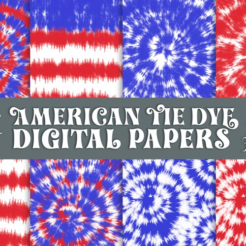 Tie Dye Digital Paper American Tie Dye Digital Paper Red - Etsy
