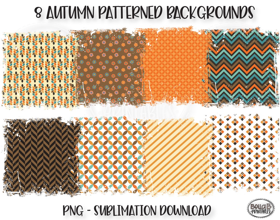 Autumn-fall PNG Sublimation Background Bundle, Sublimation Backsplash ...