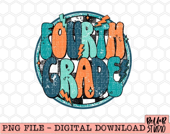 Retro Boho Fourth Grade PNG Sublimation Design School Design - Etsy