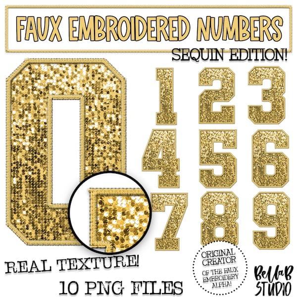 Gold Glitter Numbers - Etsy