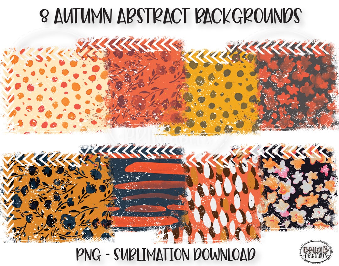 Autumn-fall PNG Sublimation Background Bundle, Sublimation Backsplash ...