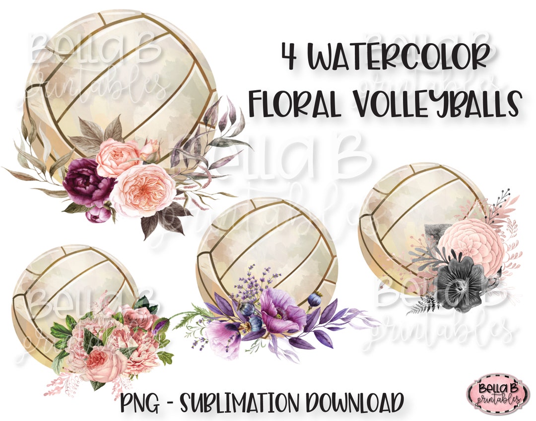 Volleyball Sublimation Bundle, Floral Volleyball Sublimation, Sports ...