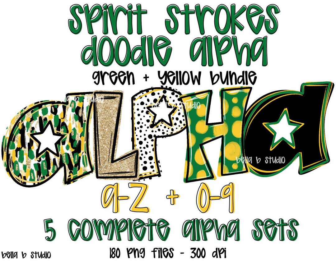 Green Yellow Spirit Doodle Alpha, Spots Alpha PNG, School Spirit ...