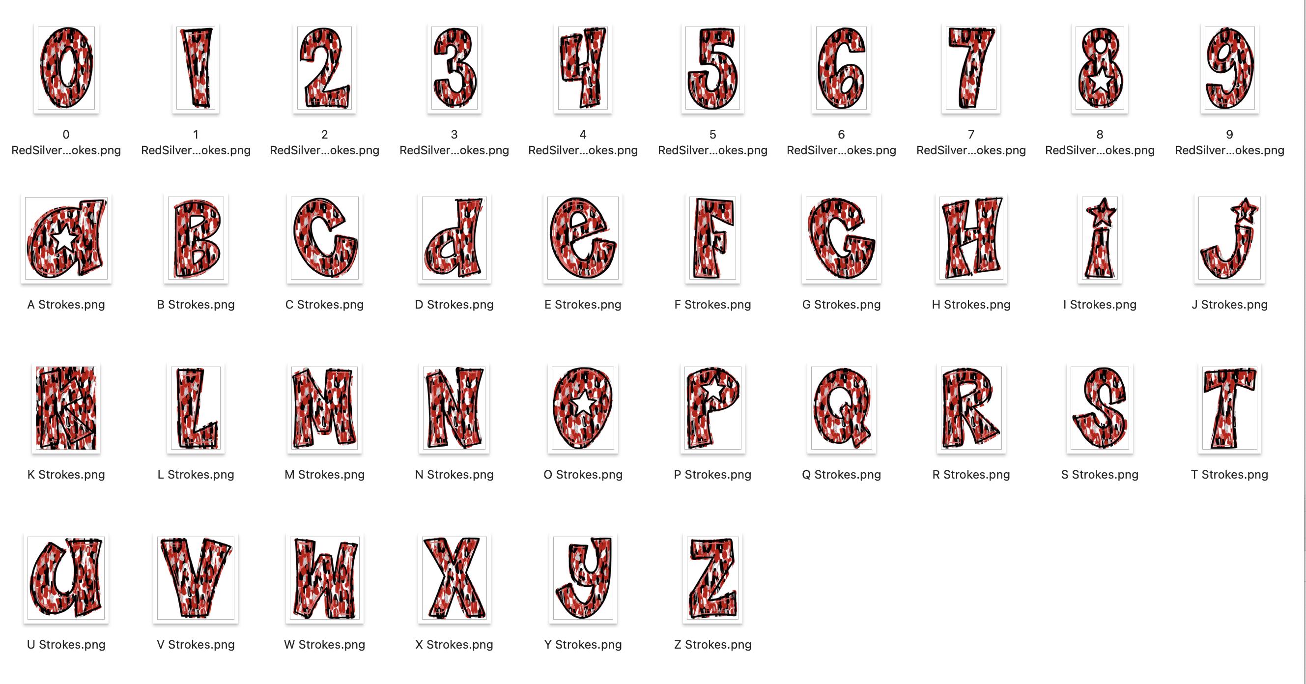 Red Silver Spirit Doodle Alpha, Spots Alpha PNG, School Spirit Alphabet ...