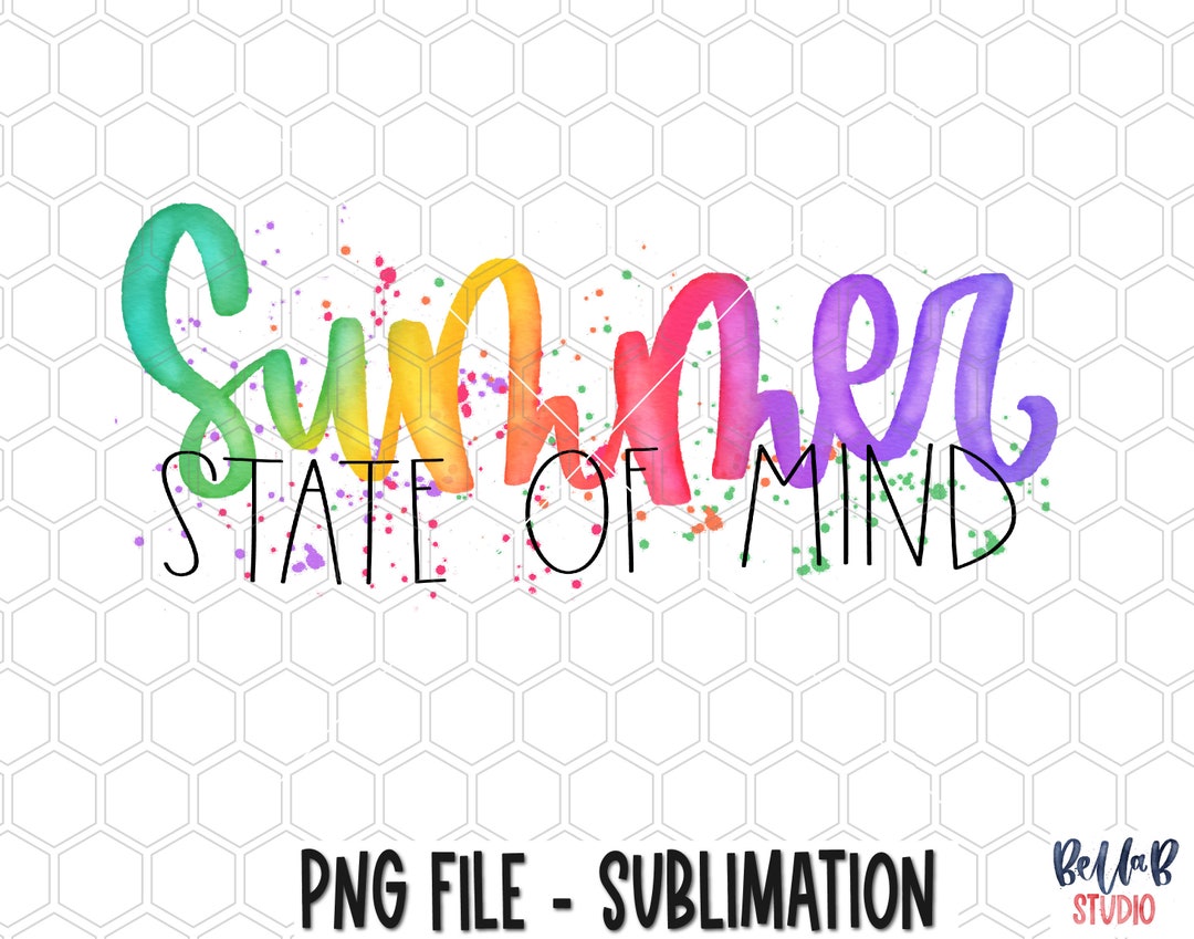 Summer State of Mind PNG Sublimation Design, Summer PNG Design ...