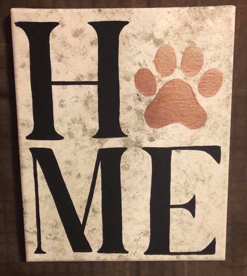 HOME Paw Print Painting - Etsy