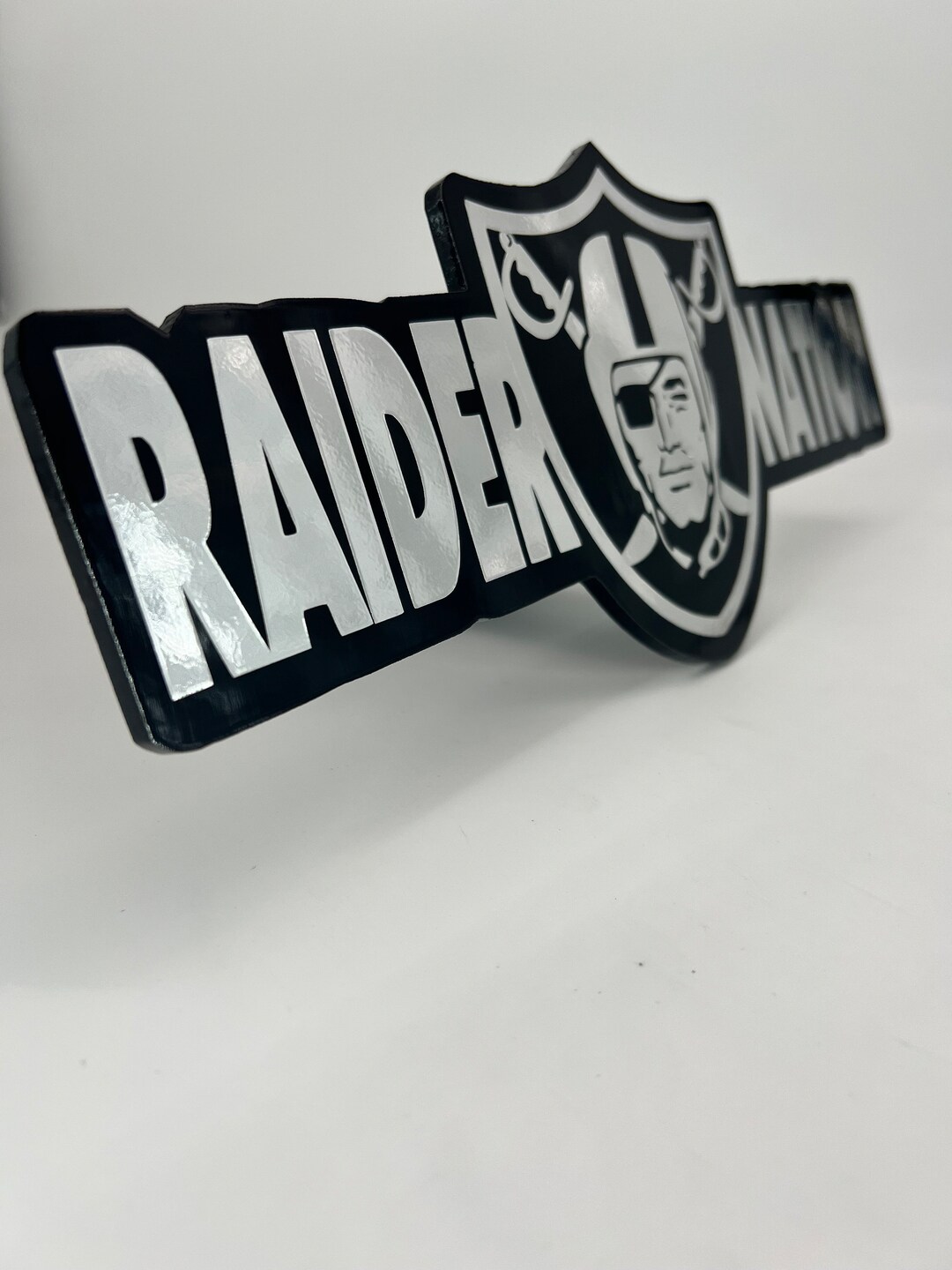 Raider Nation Shield Custom Hitch chrome and Black - Etsy