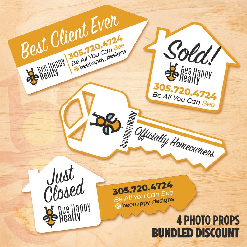 Custom Realtor Photo Props: 4-piece Marketing Package - Etsy