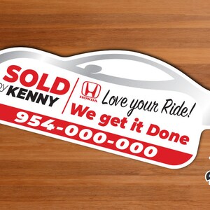 Car Shape Custom Cutout PVC | Car Sales Photo Prop | Congrats | Dealer ...