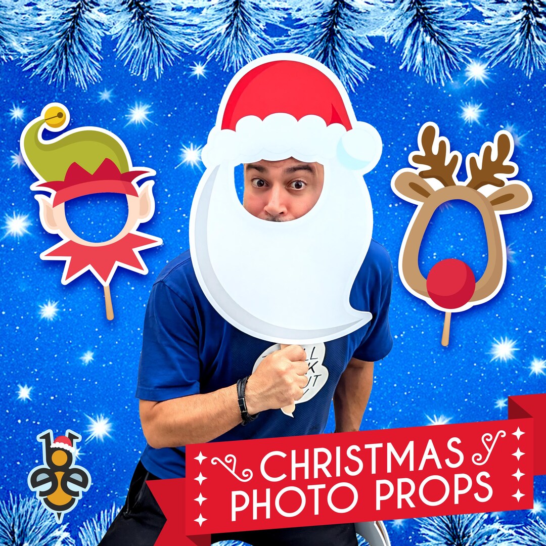 Christmas Photo Props | Santa and Crew | Foamboard Cutouts | Holiday ...