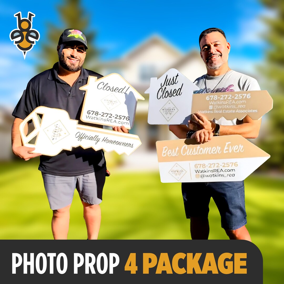 Custom Realtor Photo Props: 4-piece Marketing Package - Etsy