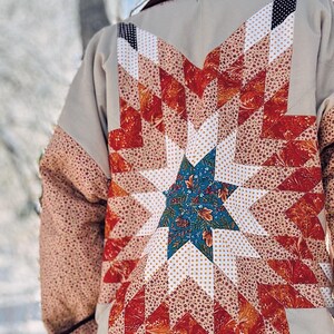 Handmade Vintage Patchwork Toggle Coat, Prairie Star Quilt Jacket - Etsy