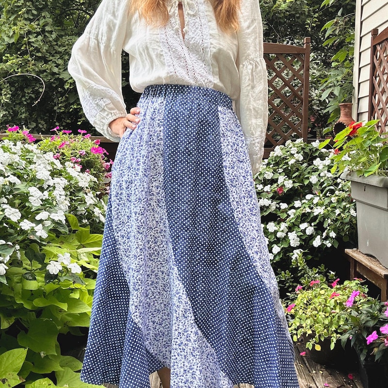 Long Polka Dot Cotton Skirt - Etsy