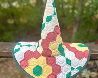 9" Vintage Antique Tattered Witch Hat Decor, Pumpkin Topper ...
