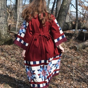 Handcrafted Ohio and Boston Star Block Patchwork Cotton Dress, Bell ...