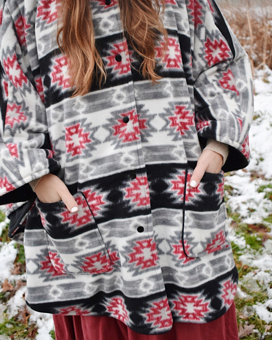 Larson Aztec Anti Pill Plush Fleece Adult Poncho Cape With - Etsy