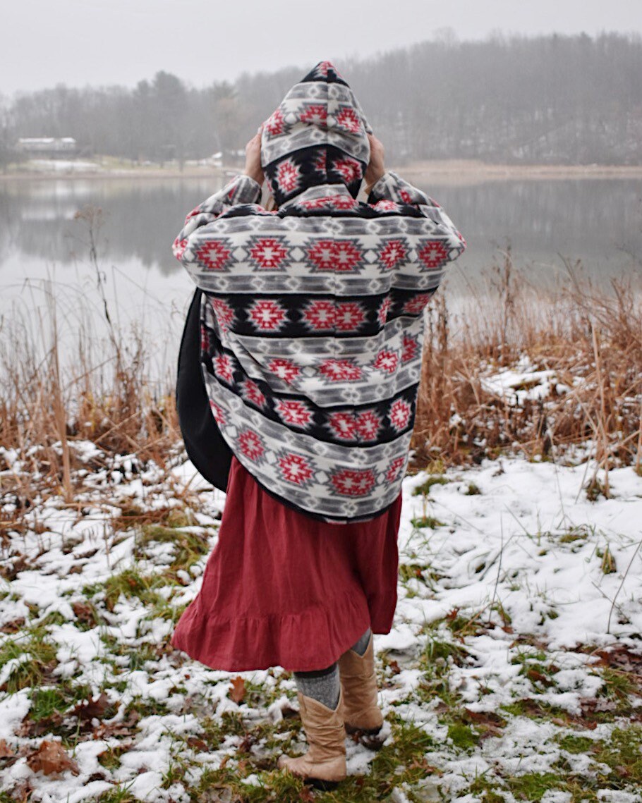 Larson Aztec Anti Pill Plush Fleece Adult Poncho Cape With - Etsy