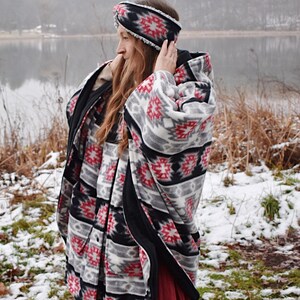 Larson Aztec Anti Pill Plush Fleece Adult Poncho Cape With Hood - Etsy