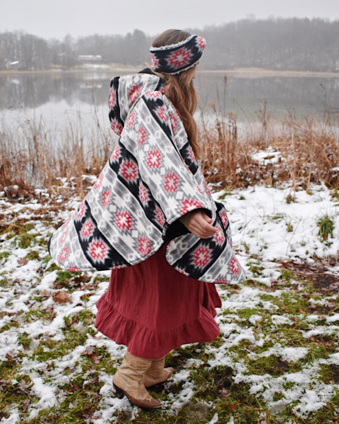 Larson Aztec Anti Pill Plush Fleece Adult Poncho Cape With - Etsy