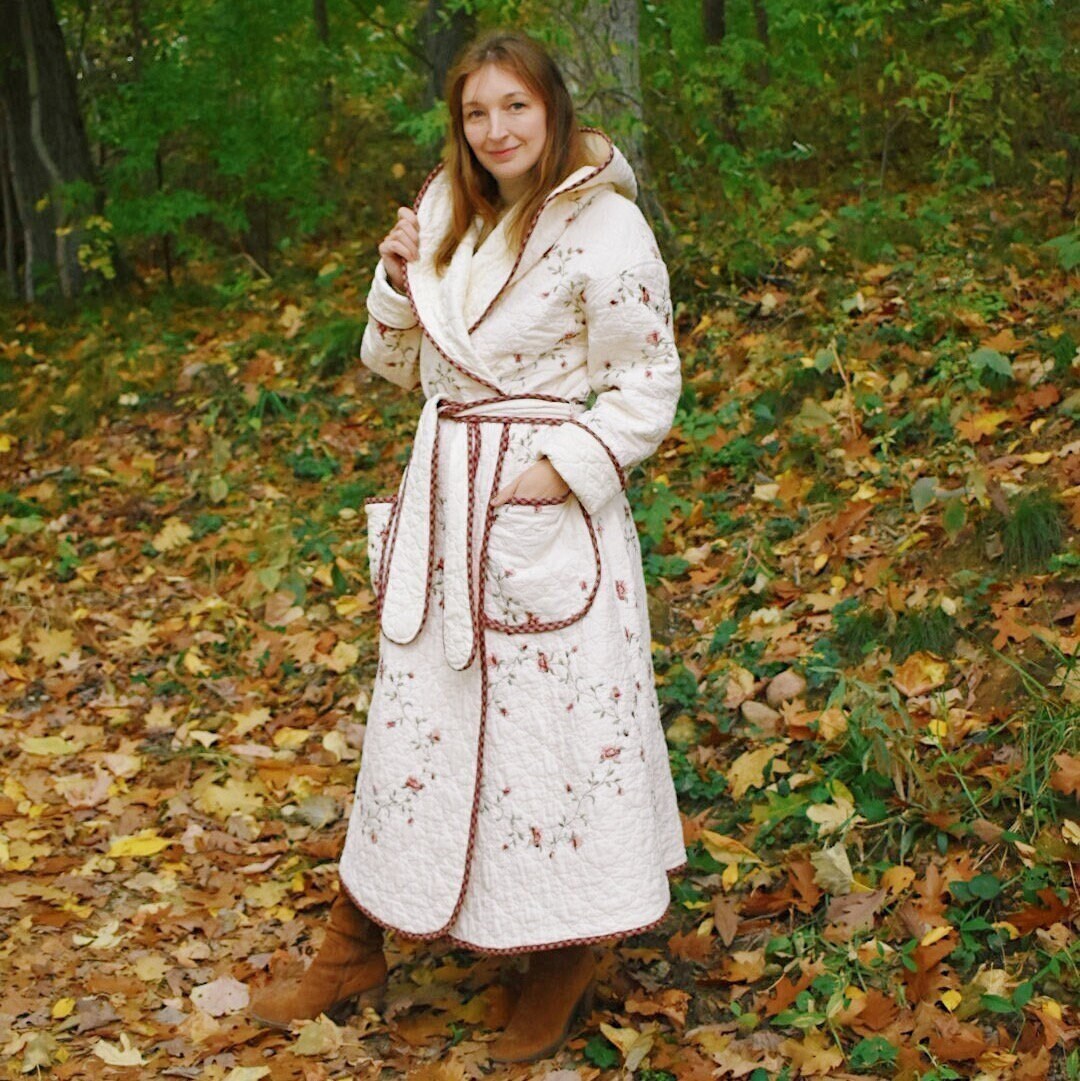 Cream Floral Embroidered Quilt Duster Jacket - Etsy