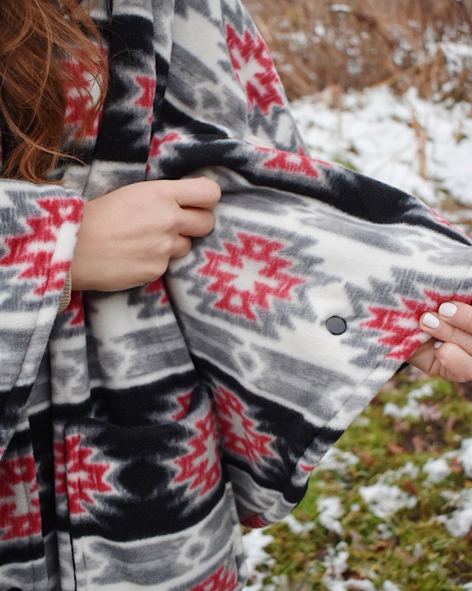 Larson Aztec Anti Pill Plush Fleece Adult Poncho Cape With - Etsy