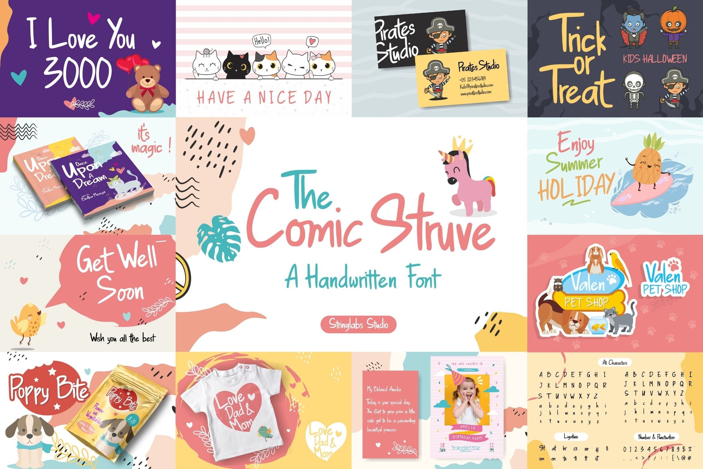 Playful Font Bundle 5 Craft Font, Cute Font, Kids Font, Fun Font ...