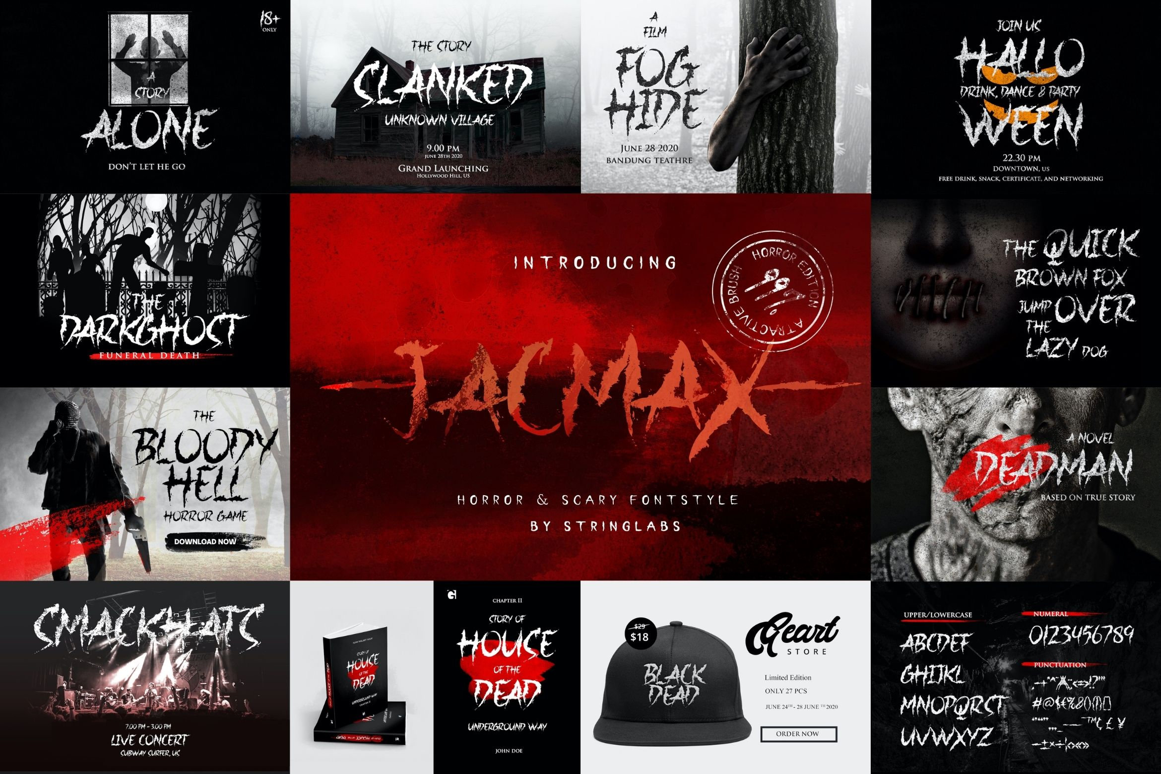 Horror Font Bundle: Halloween Font, Gothic Font, Scary Font, Drip Font ...