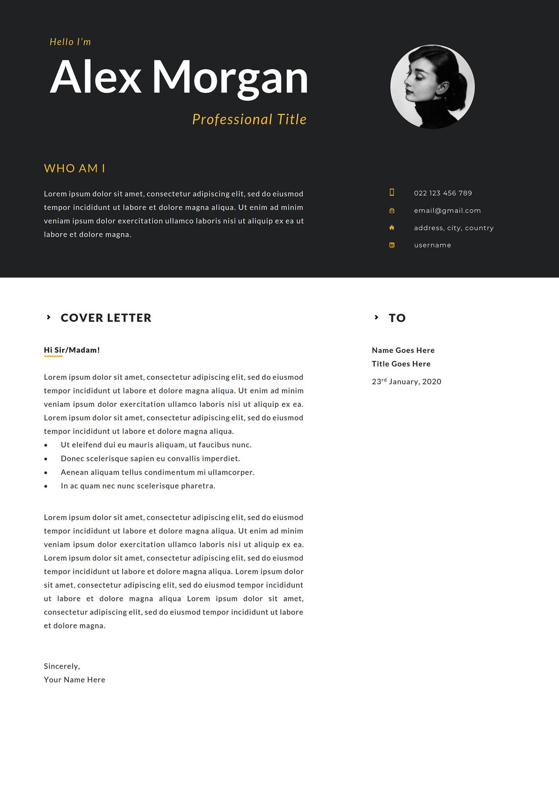 2020 Modern Editable Job CV Resume Template for Word Instant - Etsy