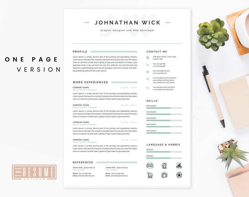 Creative CV Template/ Unique Resume Design/ Designer (Download Now) - Etsy
