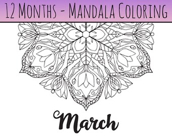 12 Months Coloring | Etsy