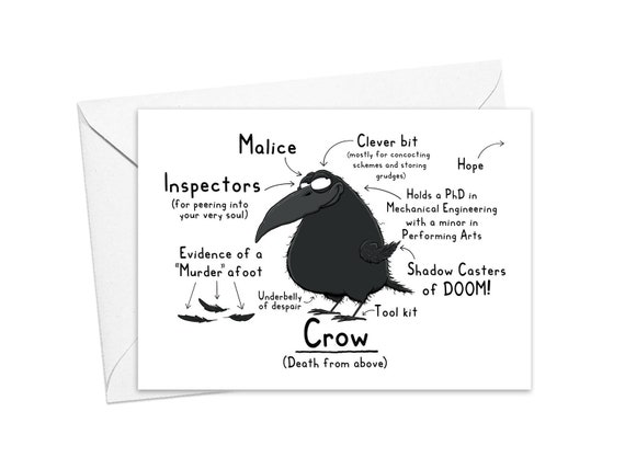 Funny Crow Greeting Card | Etsy