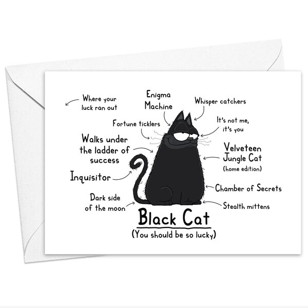 Black Cat Cards - Etsy UK