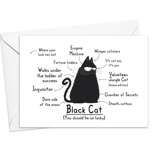 Black Cat Cards - Etsy UK
