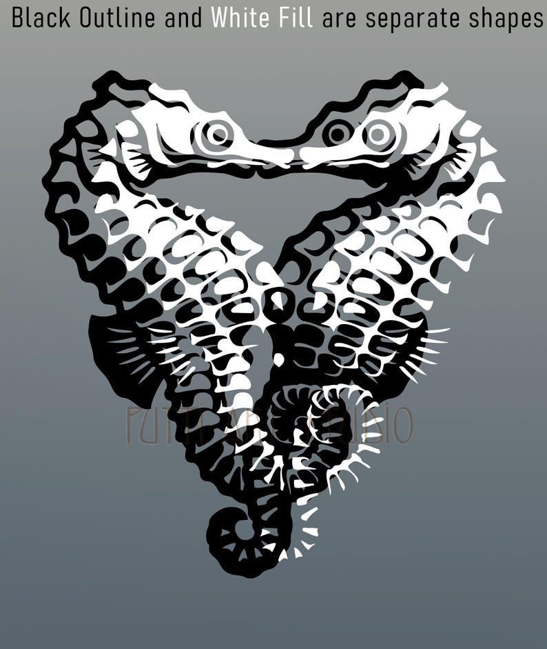 Seahorse Heart SVG, Laser Cut Files, Nautical Wedding Decor, Ocean Love ...