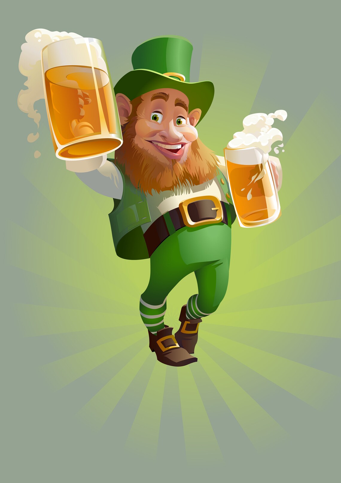 Beer Poster. Irish Gnome.beer Lover Gift. Cartoon Drawing. Vector - Etsy