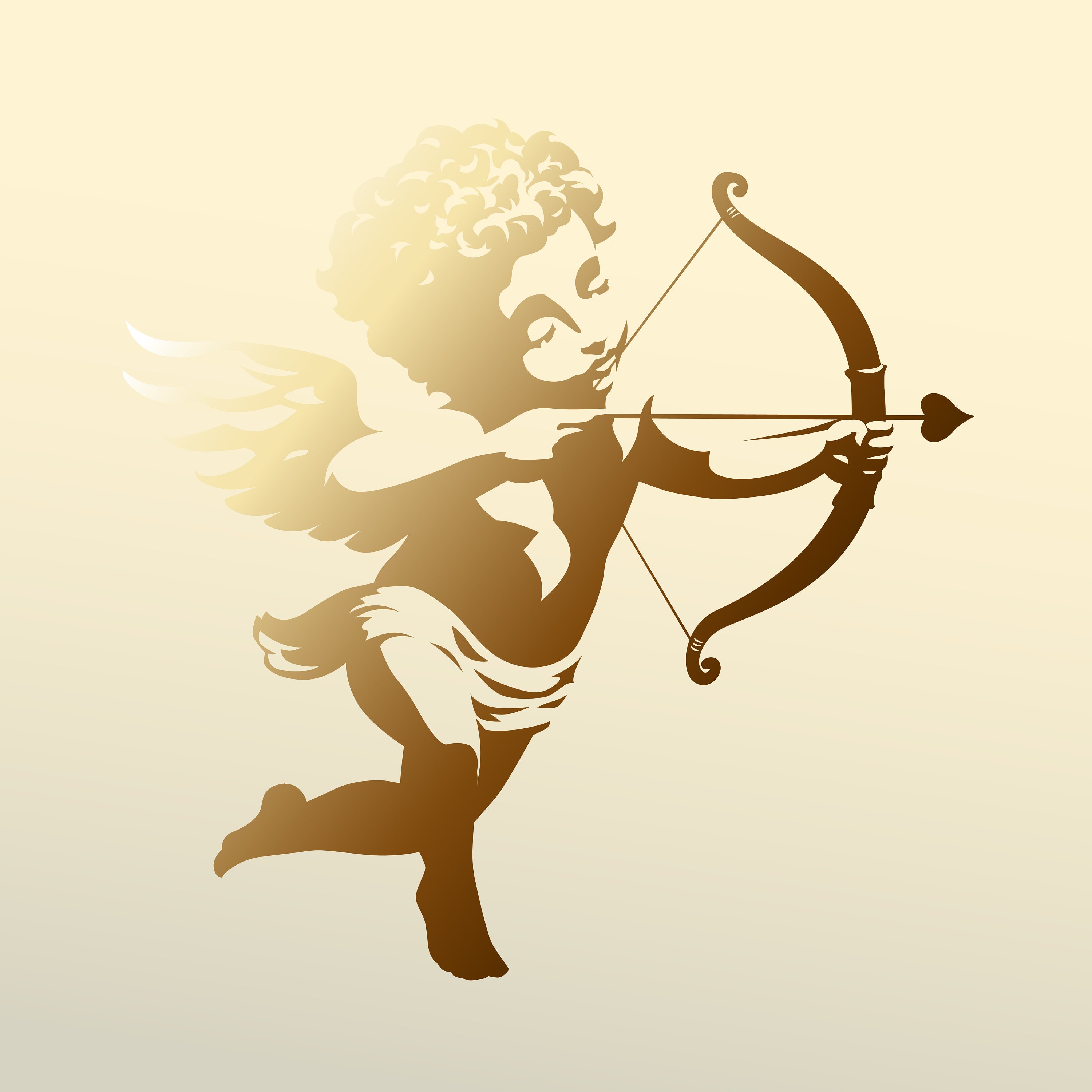 Imágenes prediseñadas del ángel . Cupido apuntando desde el arco, SVG ...