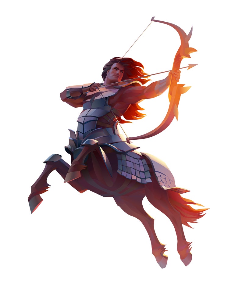 Sagittarius Zodiac Sign Art. Centaur Archer Fantasy Print. Horoscope ...