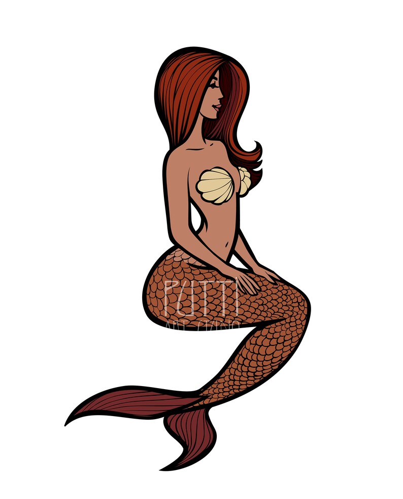 Mermaid Vector Svg Eps Digital Download Art Png One Line Drawing Etsy