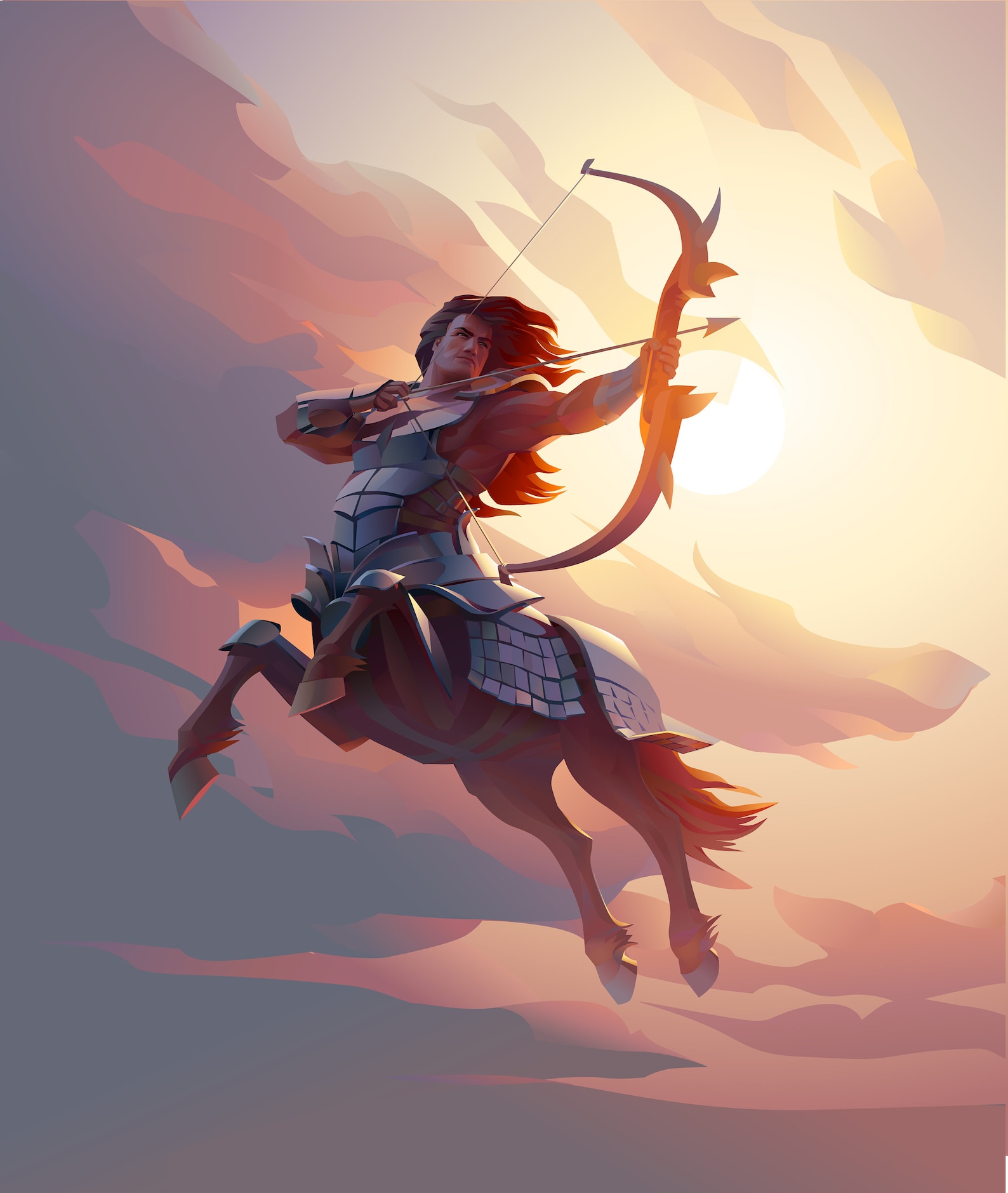 Sagittarius Zodiac Sign Art. Centaur Archer Fantasy Print. Horoscope ...