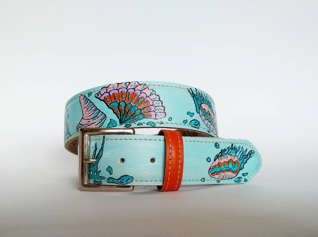 Hand-painted Leather Belt Handcrafted Genuine Leather Belts Multicolor ...