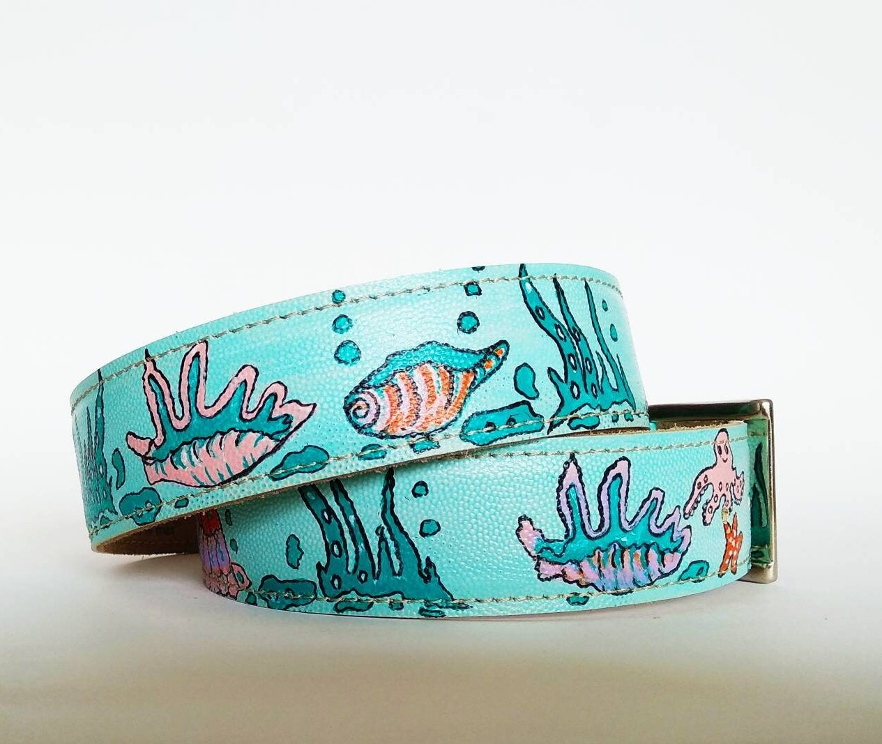 Hand-painted Leather Belt Handcrafted Genuine Leather Belts Multicolor ...